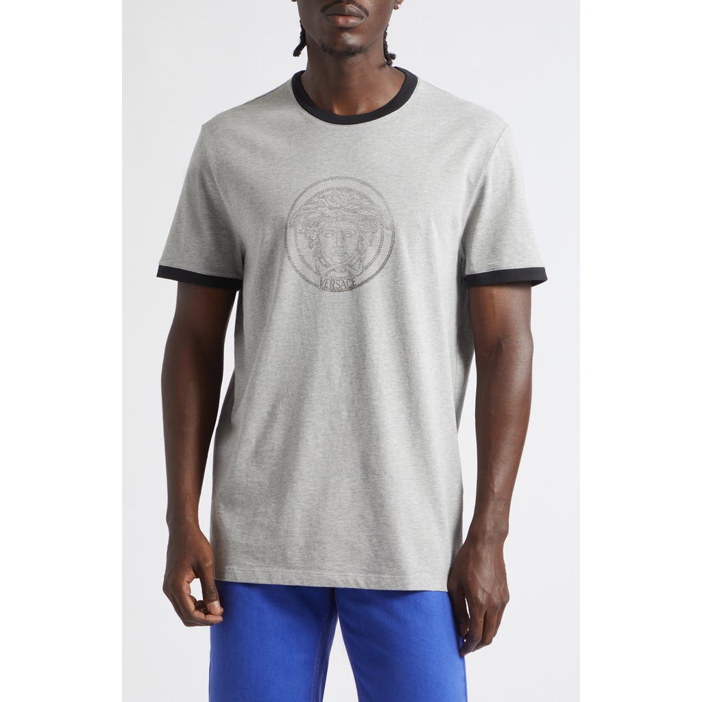 VERSACE medusa logo ringer graphic t-shirt